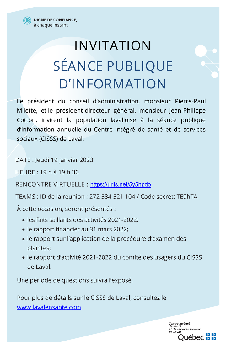 Conseil d'administration: CISSS de Laval